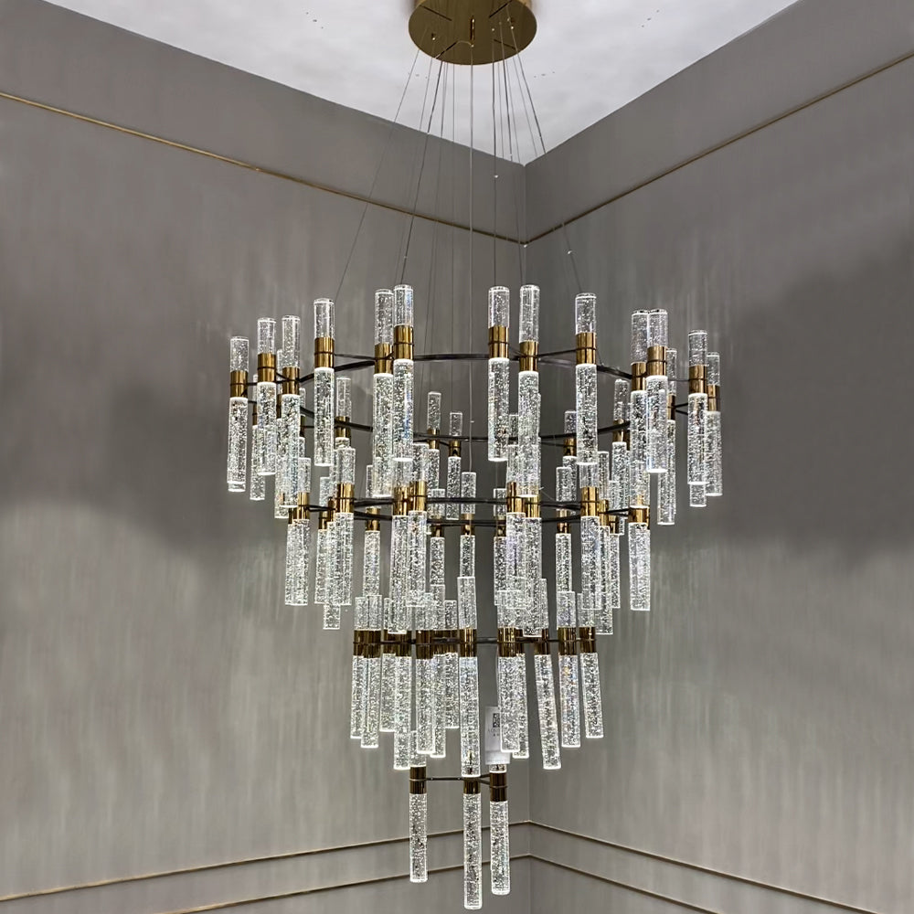 Oversized Modern Luxury 4-tiered Bubble Crystal Icicle Chandelier for ...