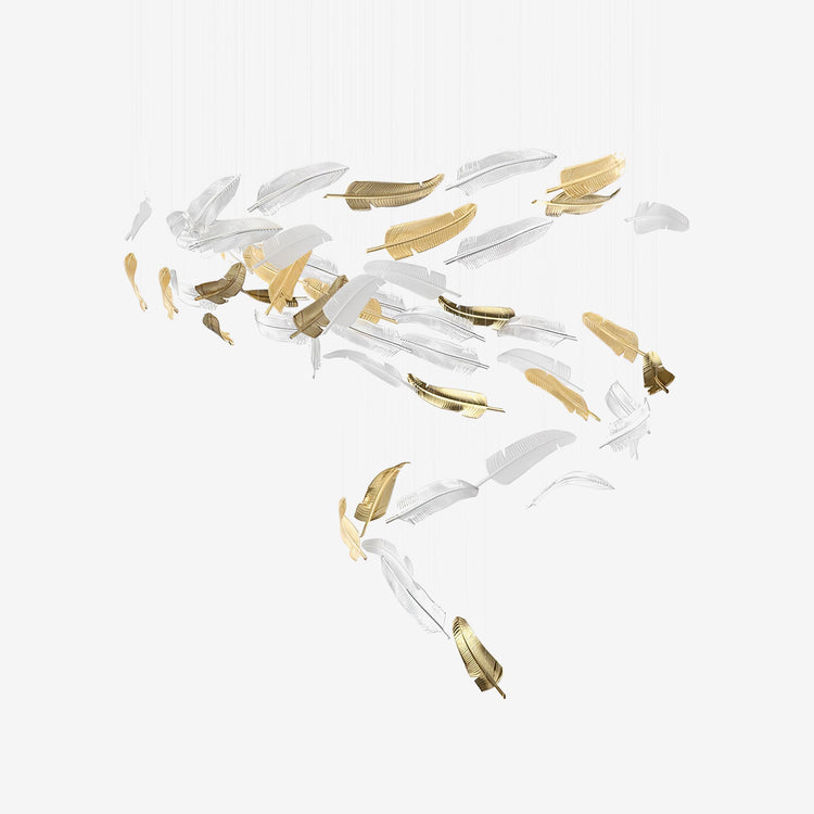 Glass Feathers Flying Chandelier – Yovalighting
