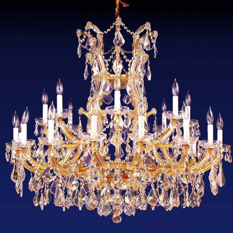 Golden 25 lights crystal maria theresa chandelier – Yovalighting